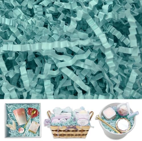 Teal Crinkle Cut Paper Shred Filler, 1 LB Basket Filler Shredded Paper ...