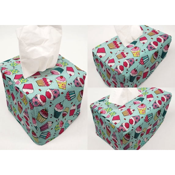 Teal Cupcake Tissue Box Cover by Penny's Needful Things (Short ...