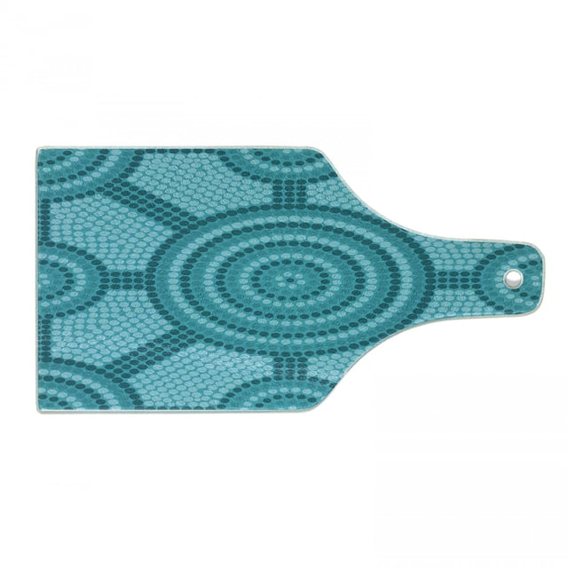 Teal Cutting Board, Abstract Aboriginal Dot Painting Native Prehistoric ...