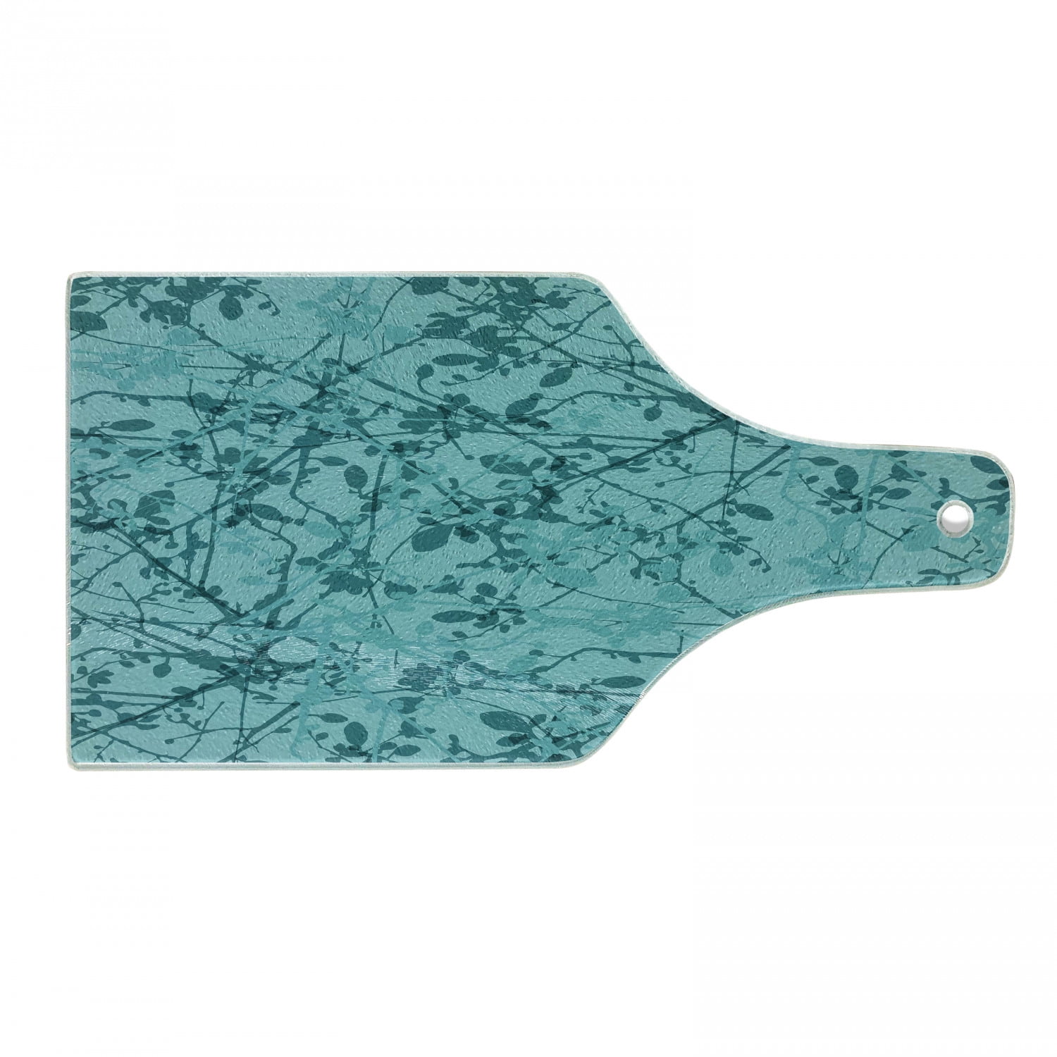 Teal Cutting Board, Ink Drawing Inspired Intertwined Tree Branches Buds ...