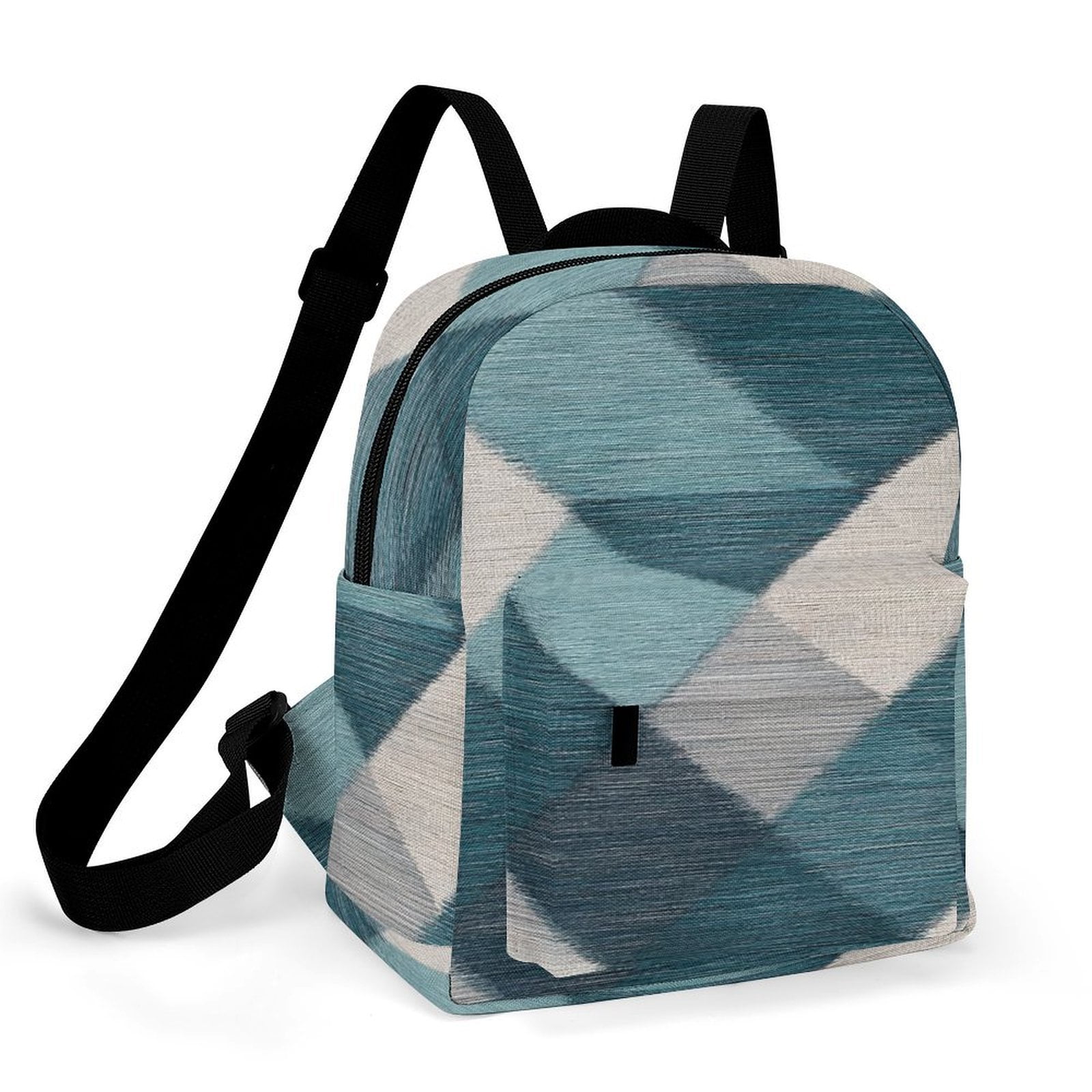 Teal Diamond Textured Pattern Small Backpack Cute Mini Backpacks For ...