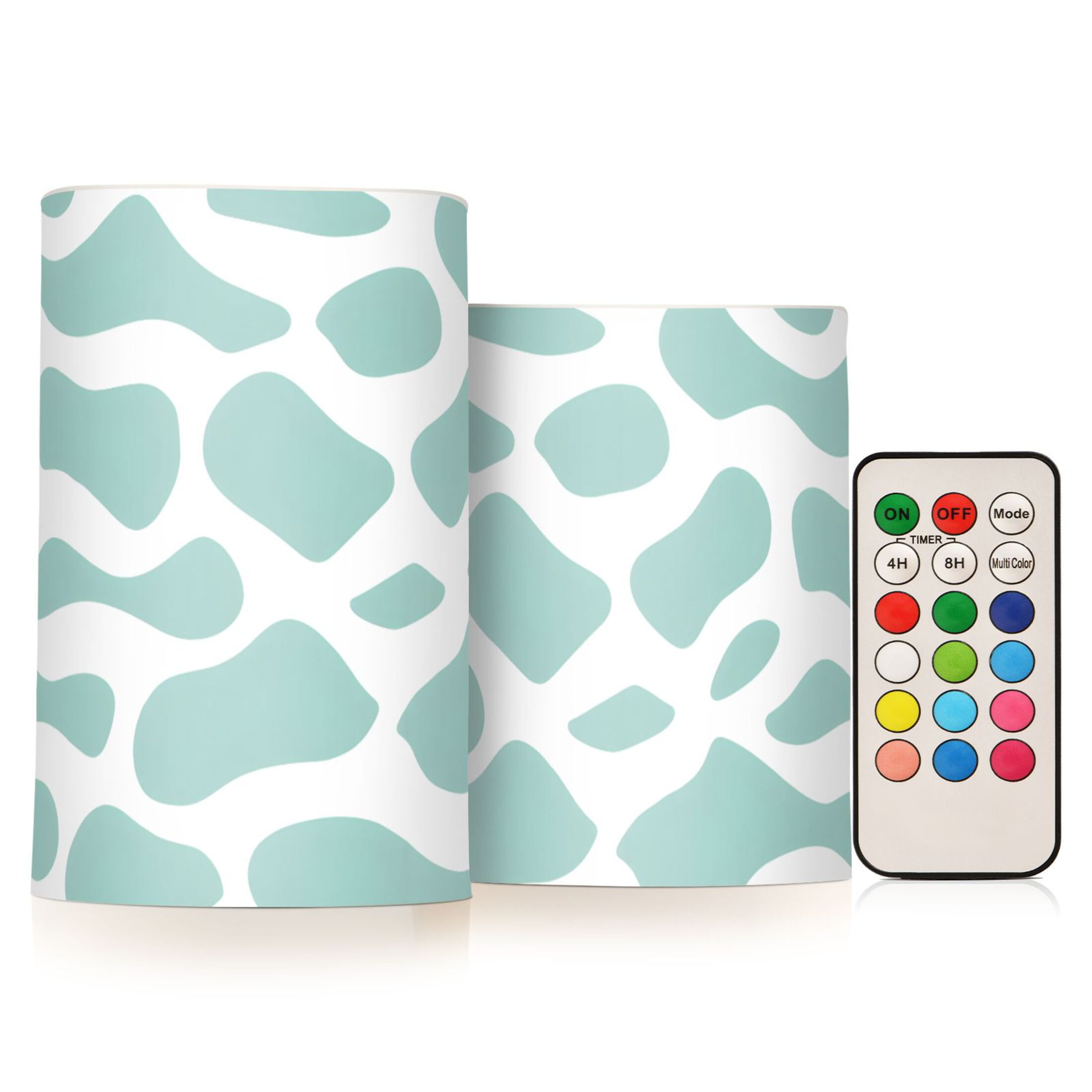 Teal Drop Shapes Flameless LED Candle Set with Remote, Battery Operated ...