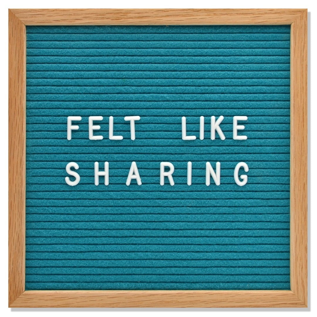 Teal Felt Letter Board Set with Letters (10”x10”) by Felt Like Sharing ...