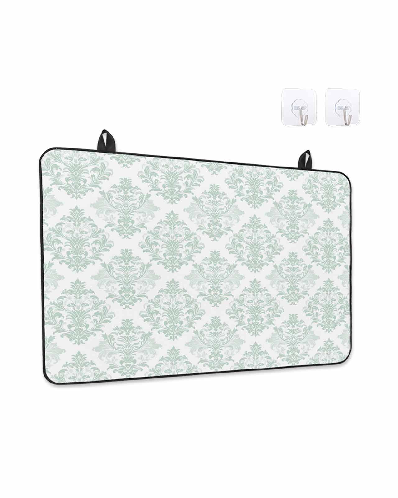 Teal Floral Boho Stove Top Covers for Electric Stove, Kitchen Glass ...