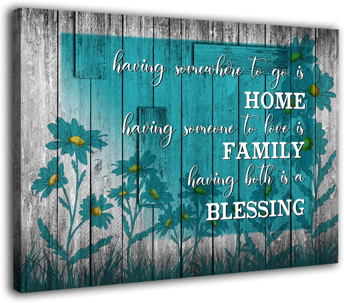 Teal Flower Inspirational Bathroom Wall Art for Bedroom Teal Daisy ...