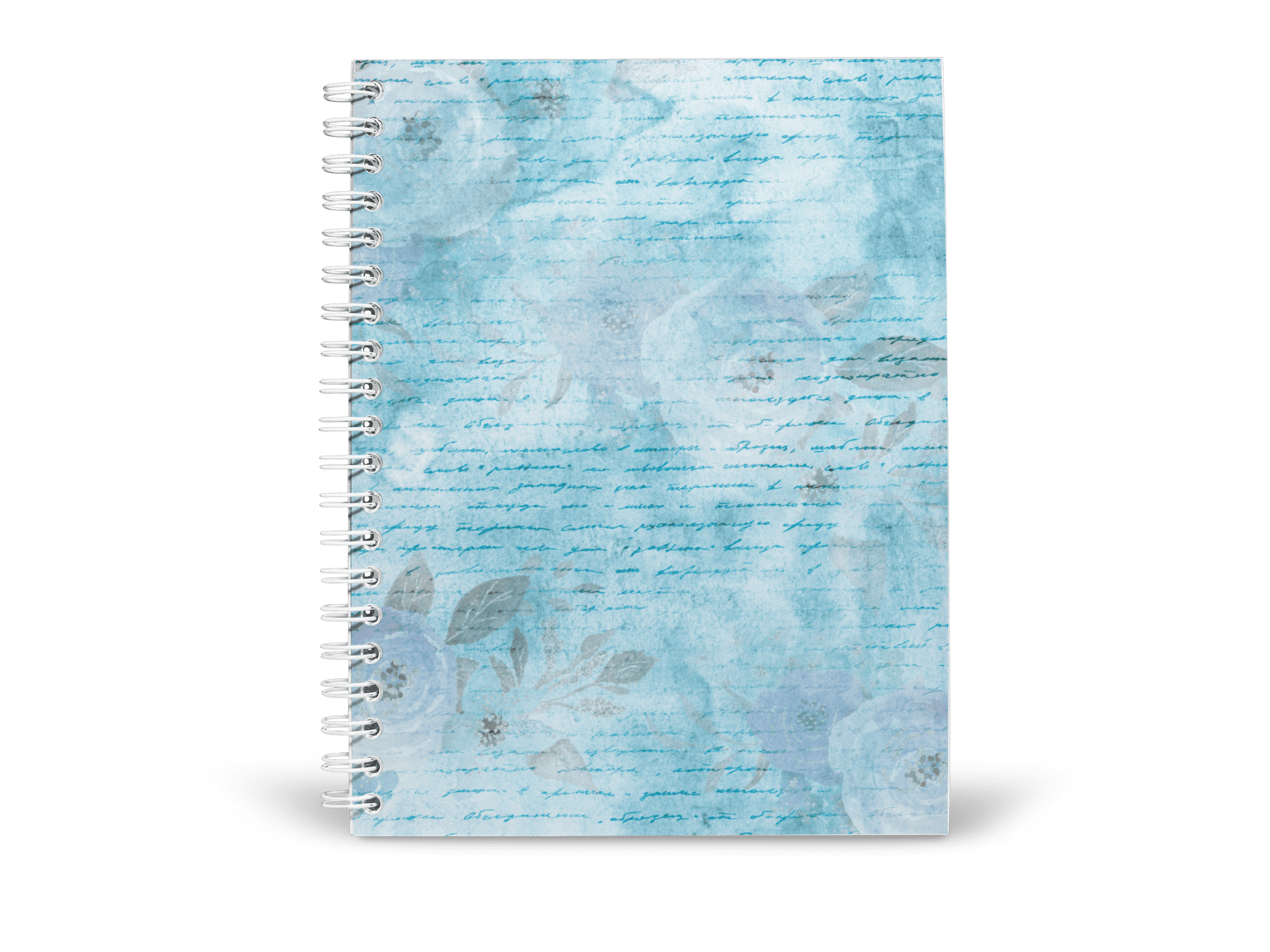 Teal Flower Journal/Notebook 5.5x8.5 Coil Bound 150 lined pages, Spiral ...