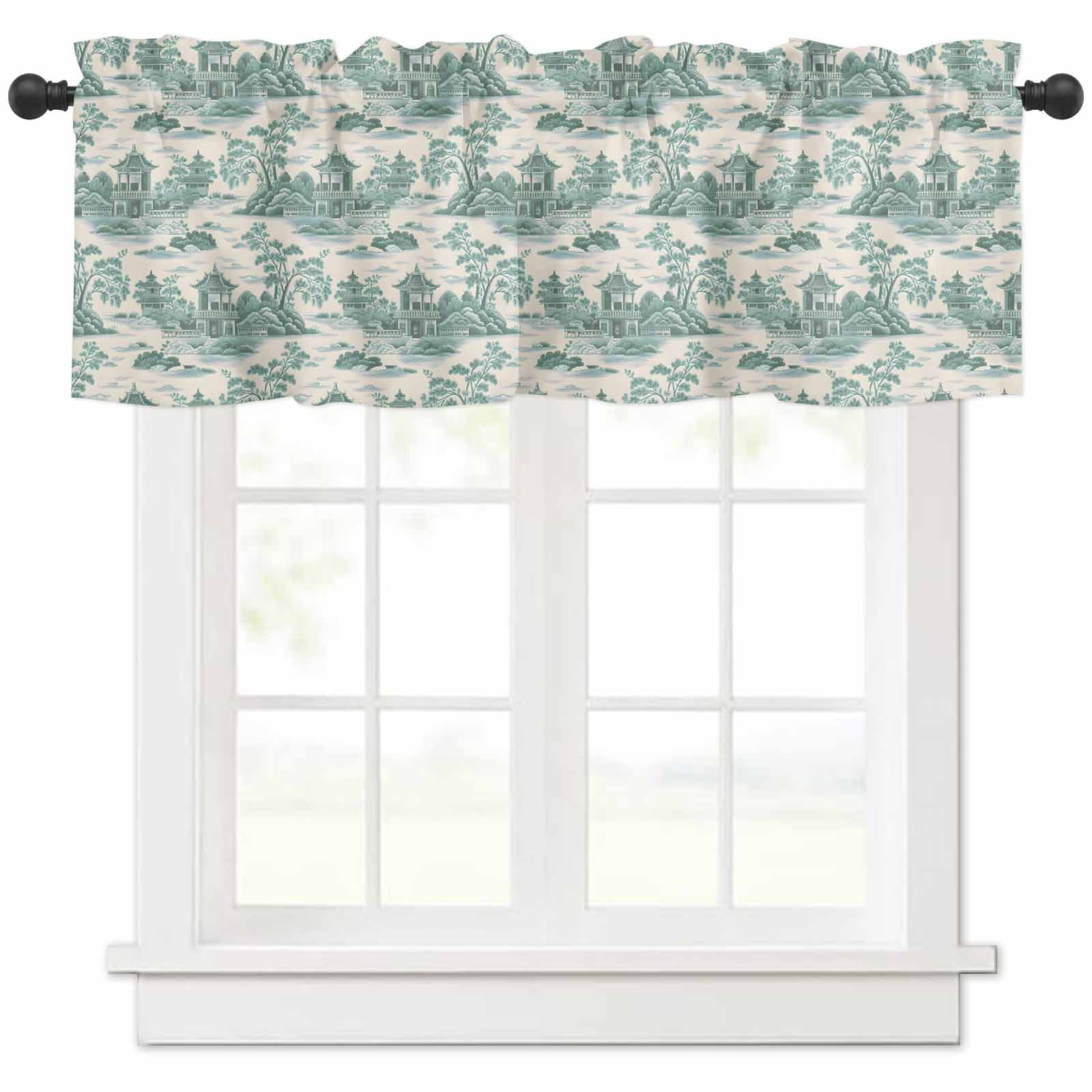 Teal Garden Valances for Windows Farmhouse Kitchen Curtains Valances ...