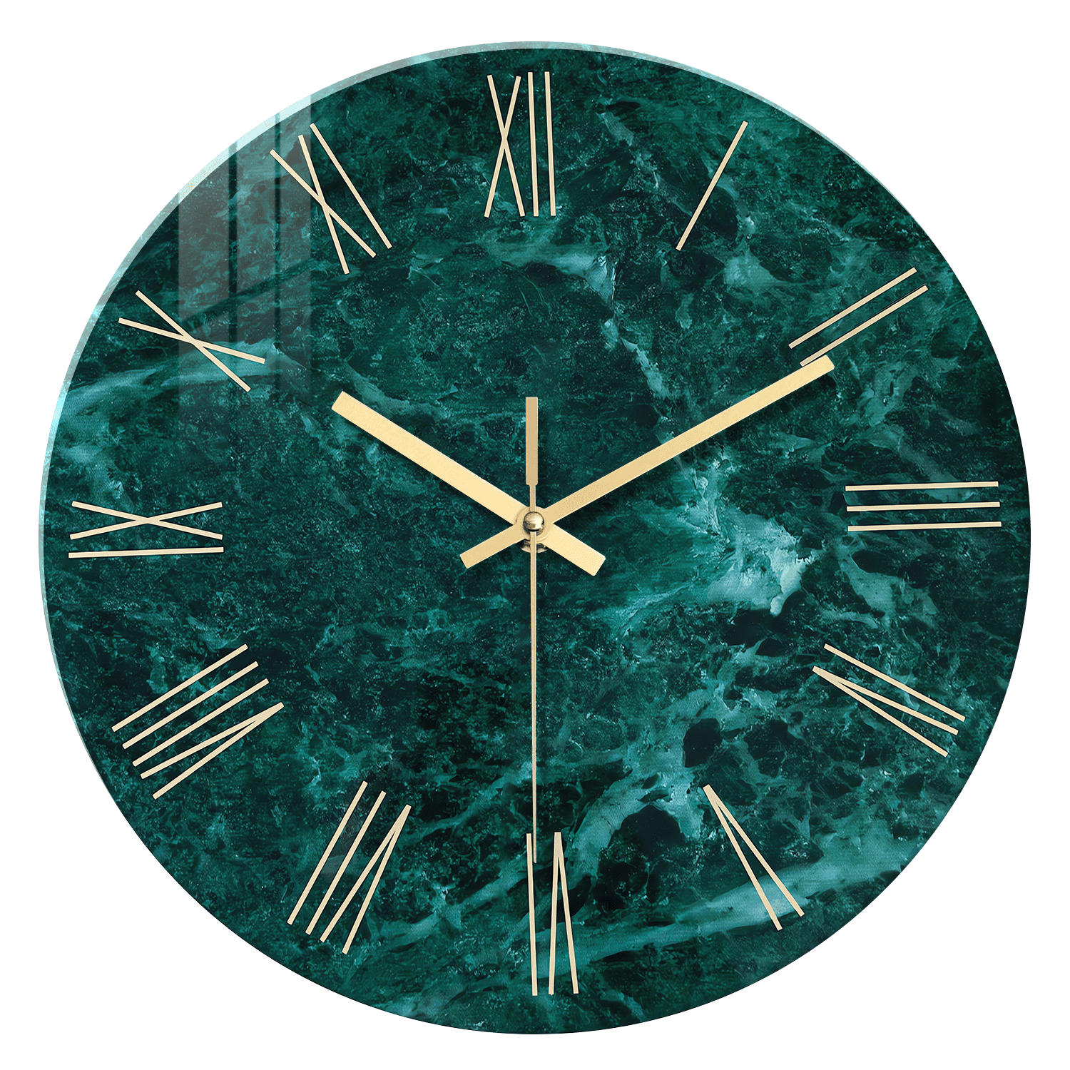 Teal Glass Wall Clock Battery Operated 20 Inch Large Wall Clocks for ...
