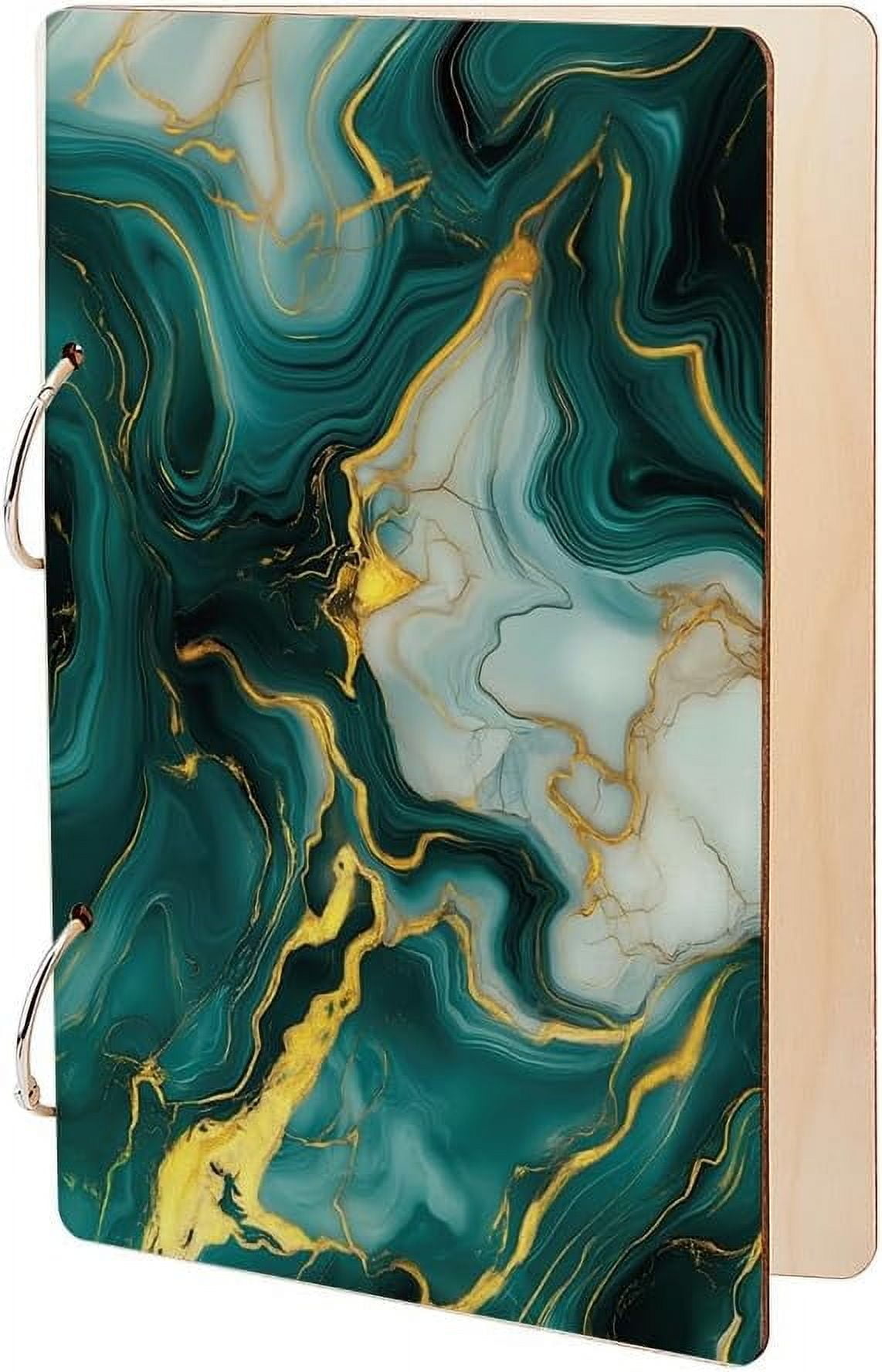 Teal Gold Marble Greeting Card Organizer Planning Book Binder Card ...