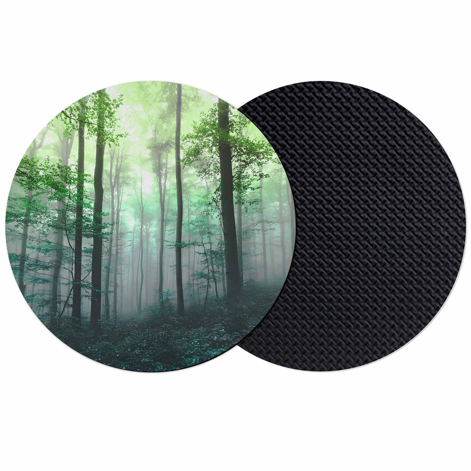 Teal Green Forest Coasters Set of 2, Absorbent Coasters for Drinks ...