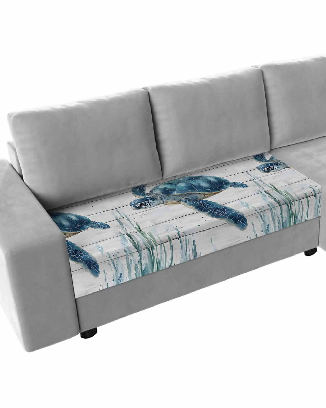 Teal Green Ocean Turtle Sofa Couch Cushion Covers Washable, Removable ...