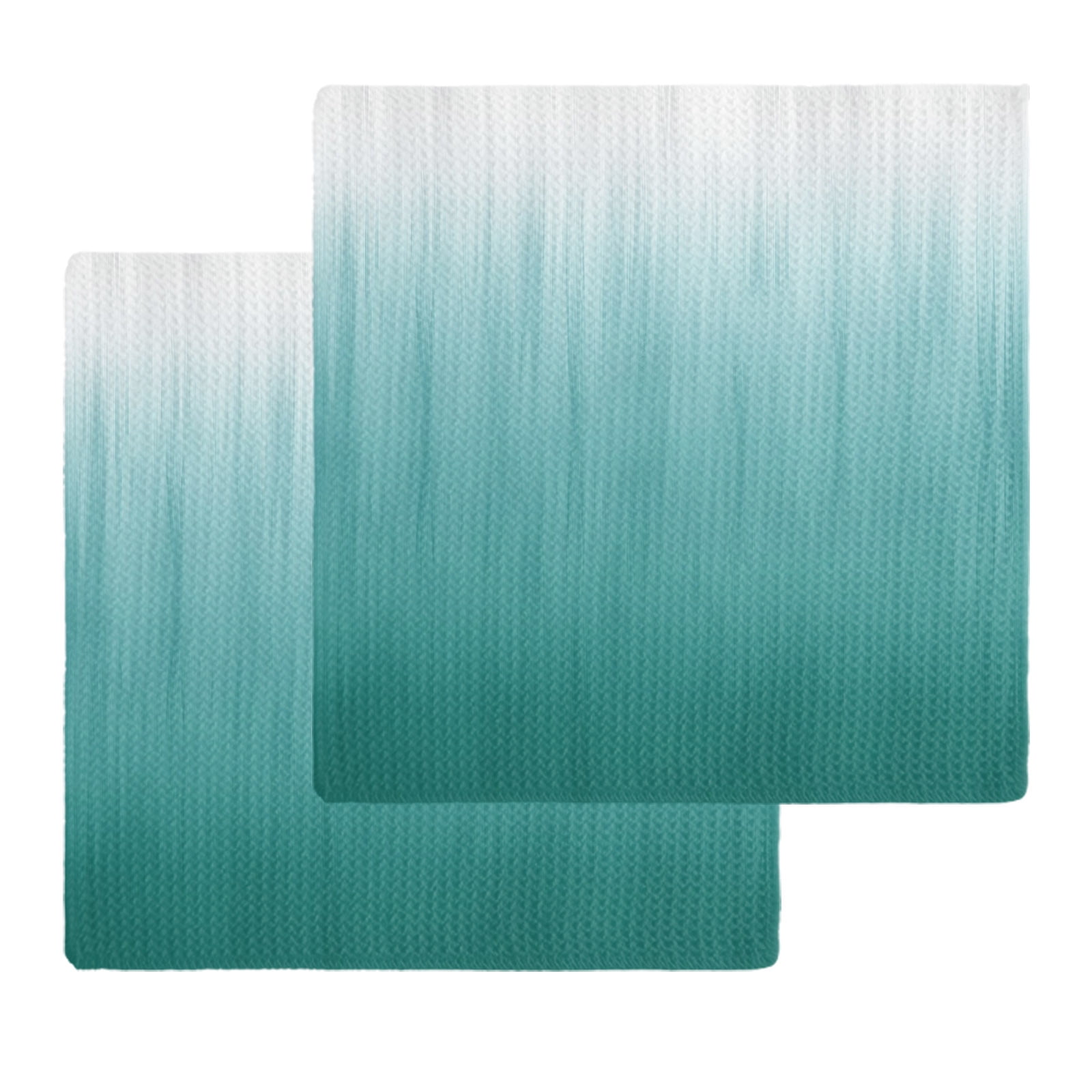 Teal Green Ombre Kitchen Dish Towels for Drying Dishes Set of 2 ...