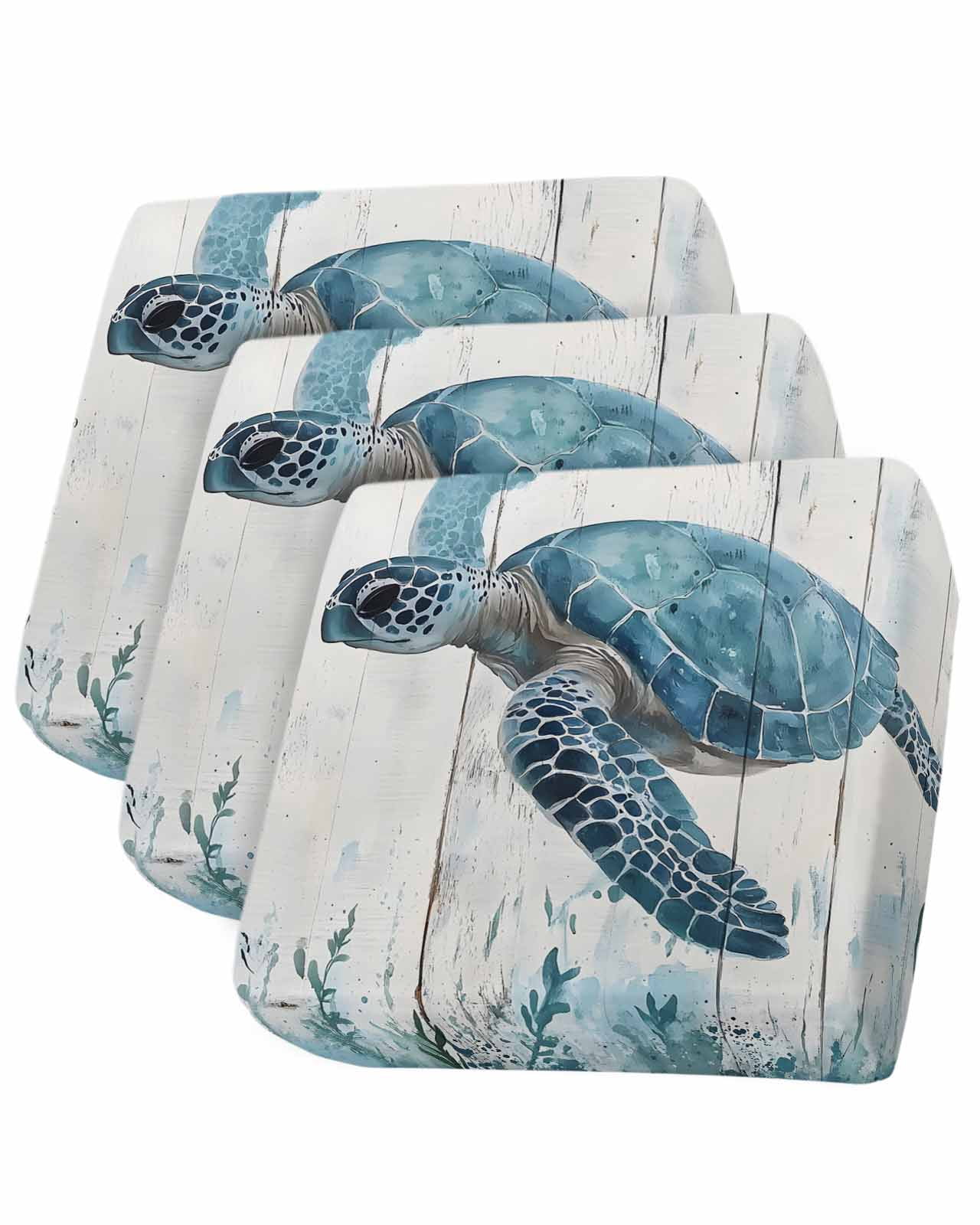 Teal Green Sea Turtle Sofa Couch Cushion Covers Washable, Removable ...
