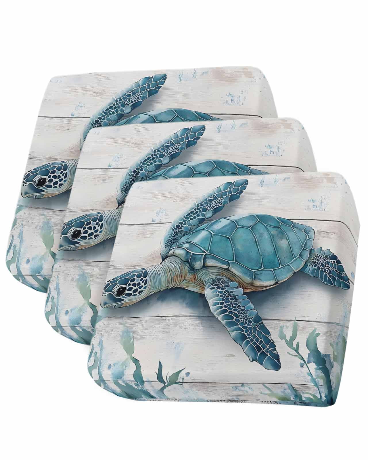 Teal Green Sea Turtle Sofa Couch Cushion Covers Washable, Removable ...