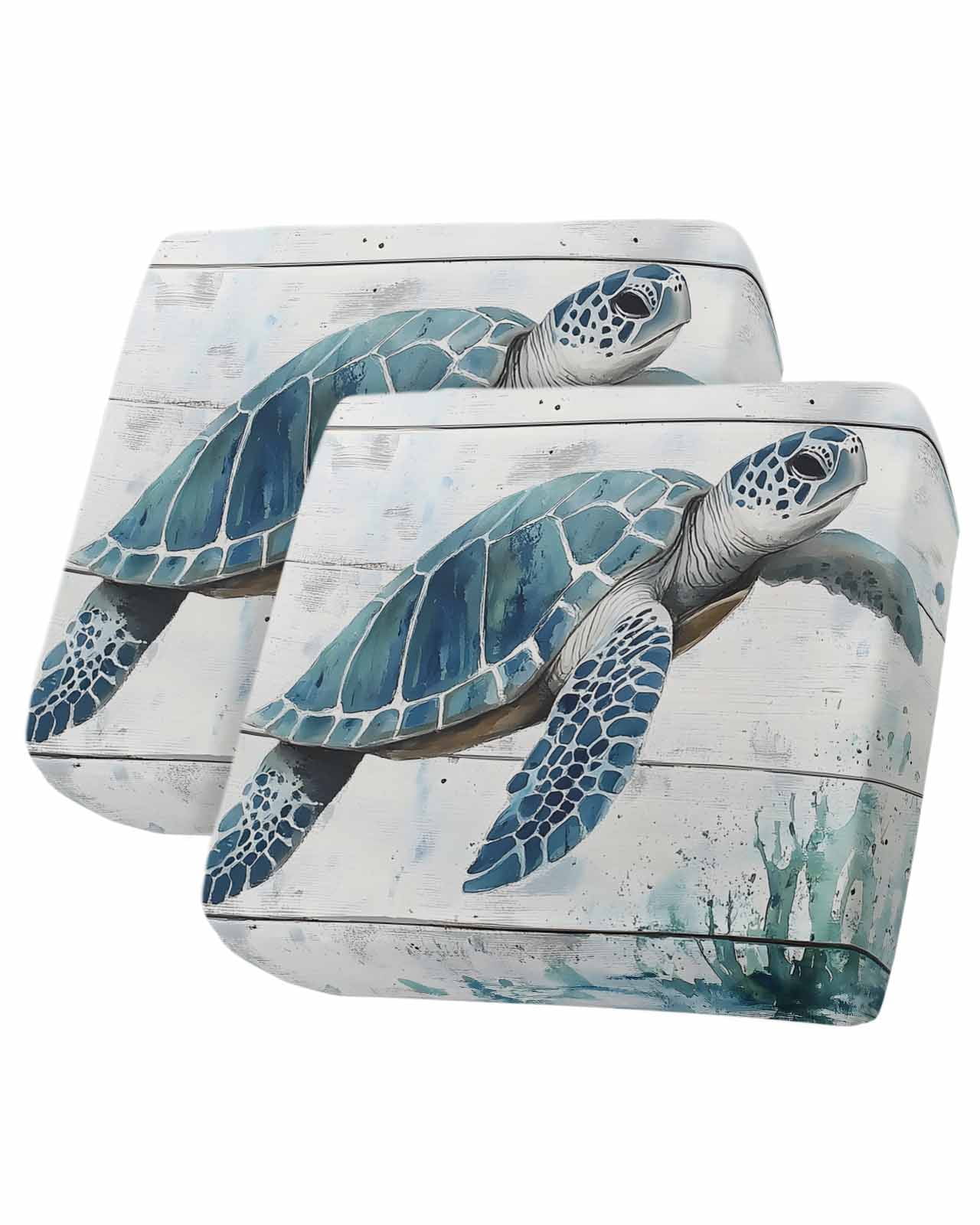 Teal Green Sea Turtle Sofa Couch Cushion Covers Washable, Removable ...