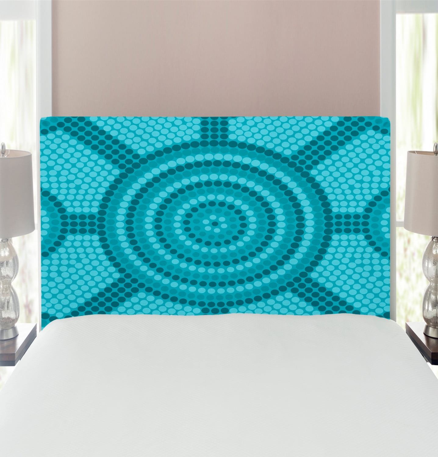 Teal Headboard, Abstract Aboriginal Dot Painting Native Prehistoric ...