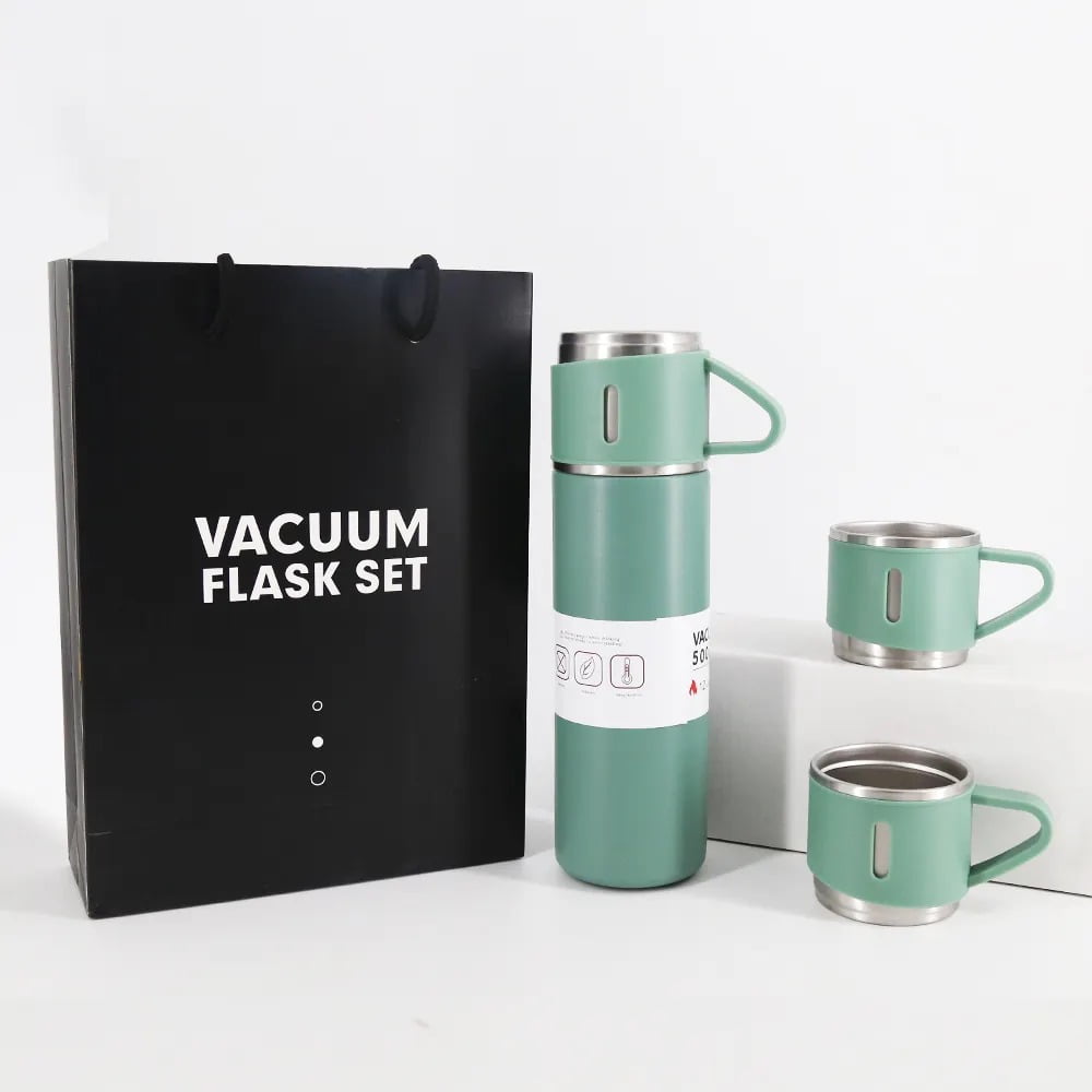 Teal Insulated Bottle Gift Set: 1 Water Bottle + 2 Cups | 500ml ...