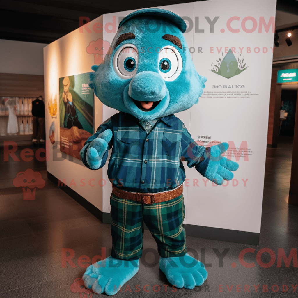 Teal Irish Flag REDBROKOLY mascot costume character dressed with a ...