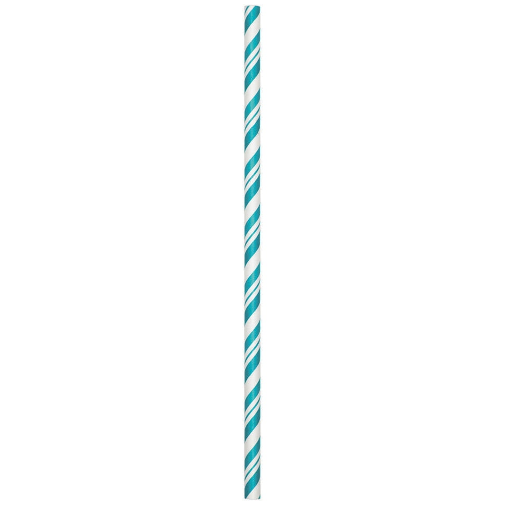 Teal Lagoon Striped Straws (24 ct) - Walmart.com