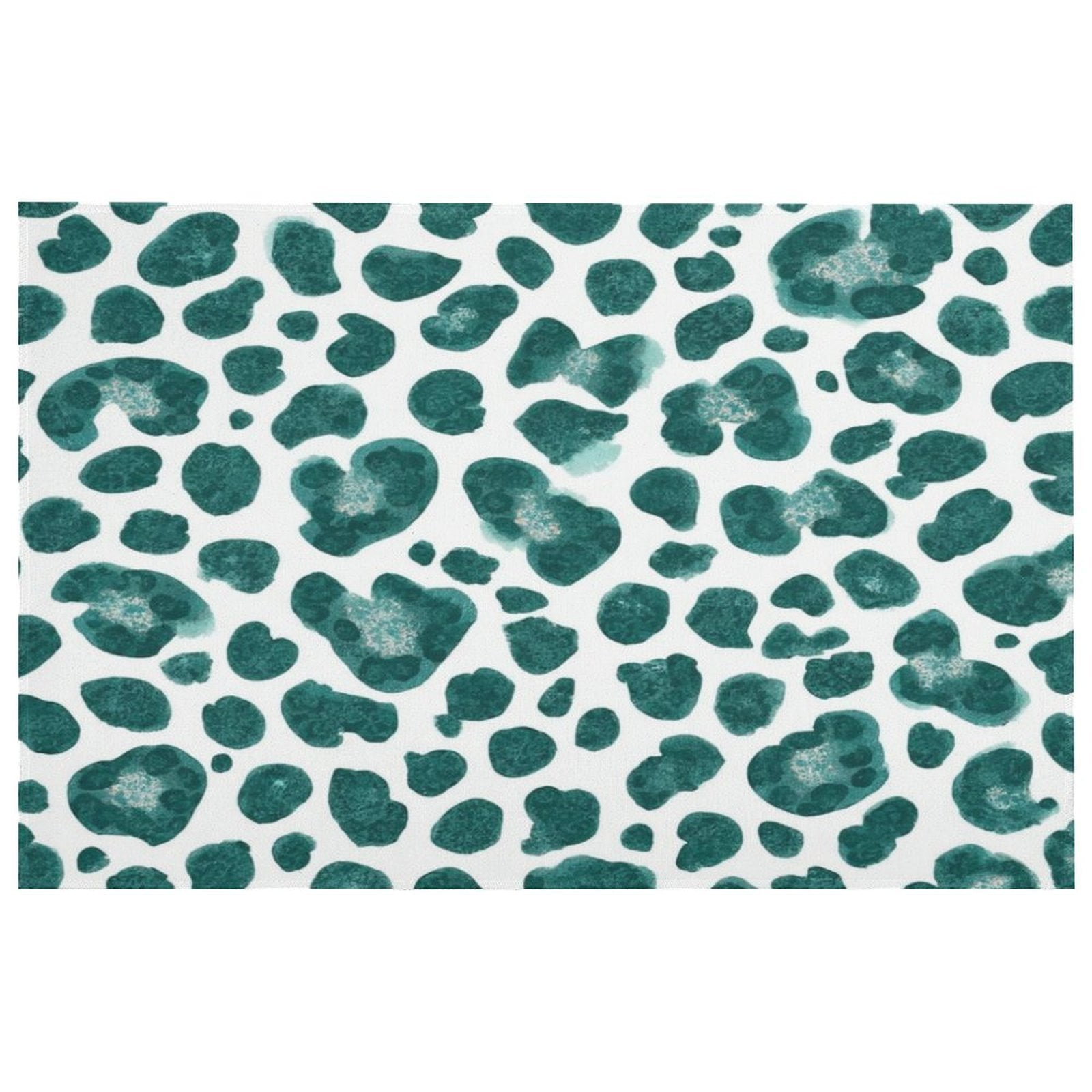 Teal Leopard Print Pattern Adult Home Decor Bedroom Living Room Crystal ...