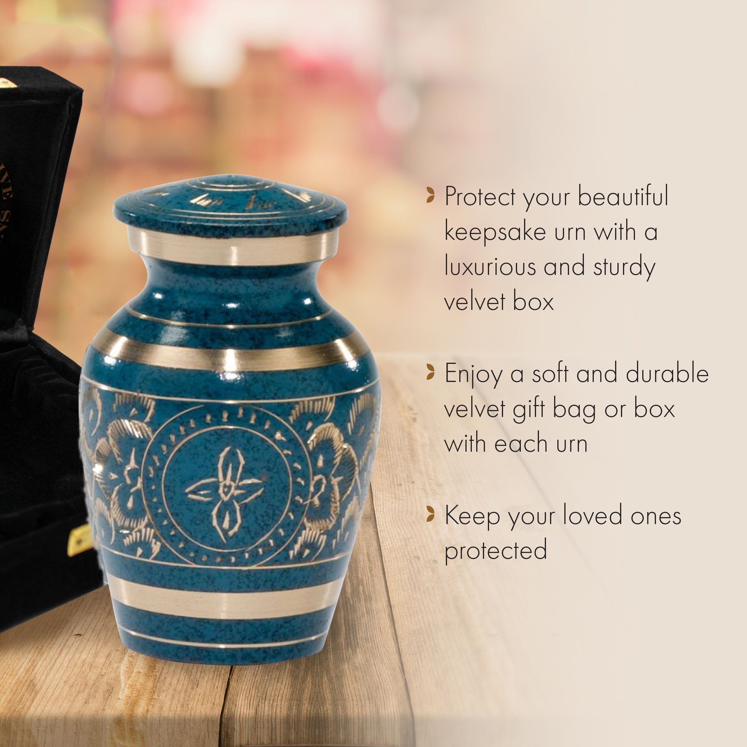 Teal Majestic Radiance Cremation Urns for Human Ashes Adult Urns for ...