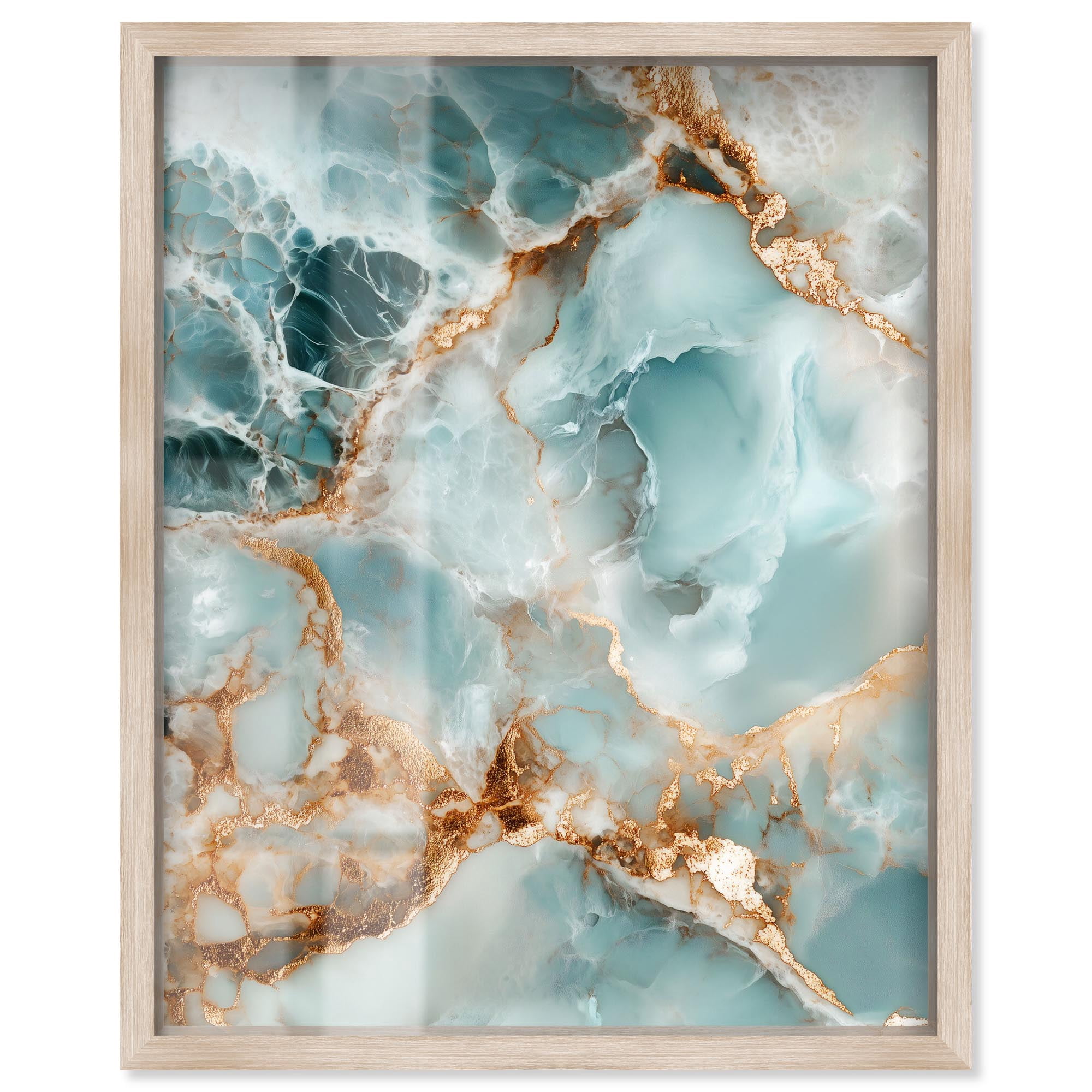Teal Marble Majesty Shadowbox Print Teal Abstract Art by Art Remedy ...