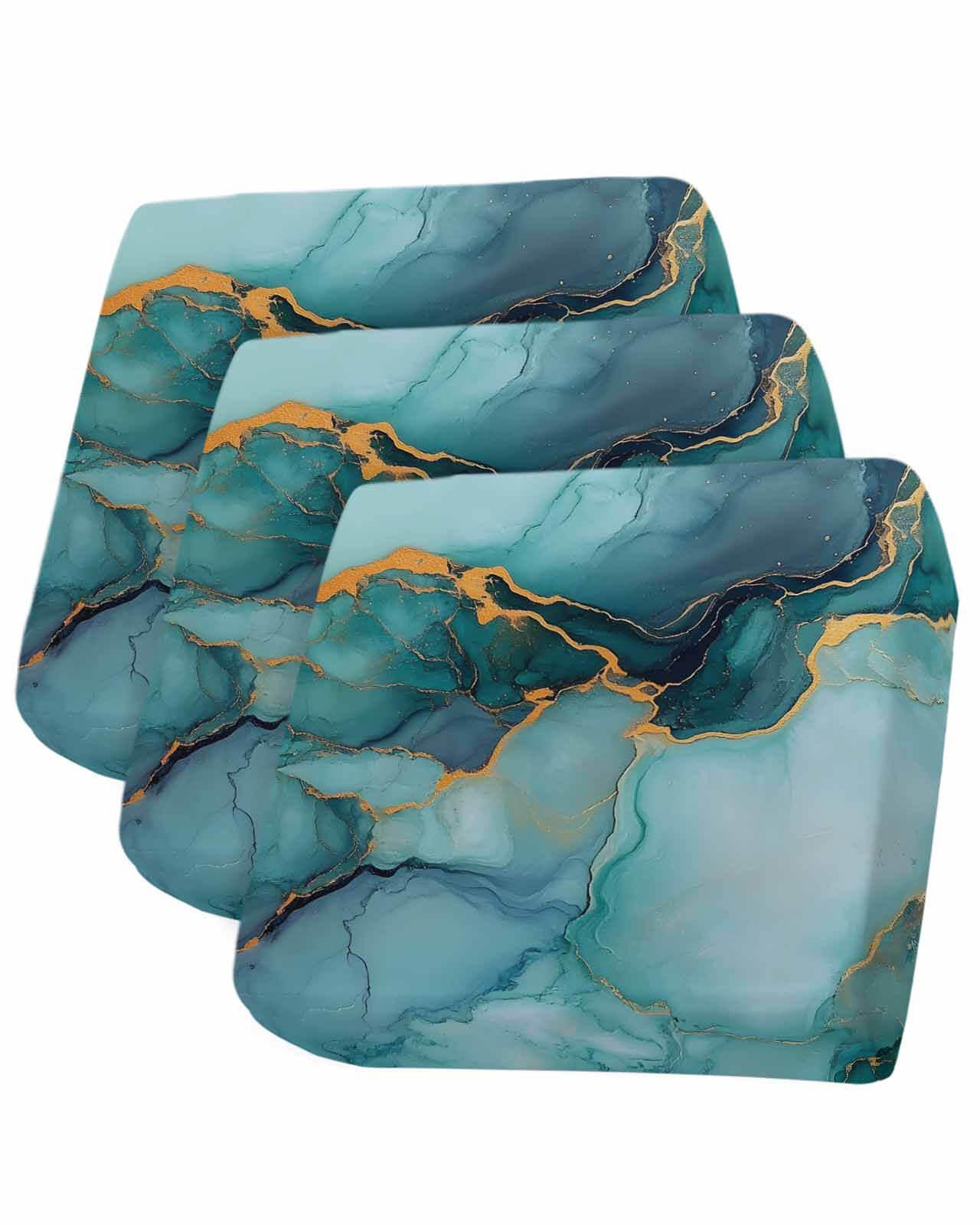 Teal Marble Sofa Couch Cushion Covers Washable, Removable Stretchable ...