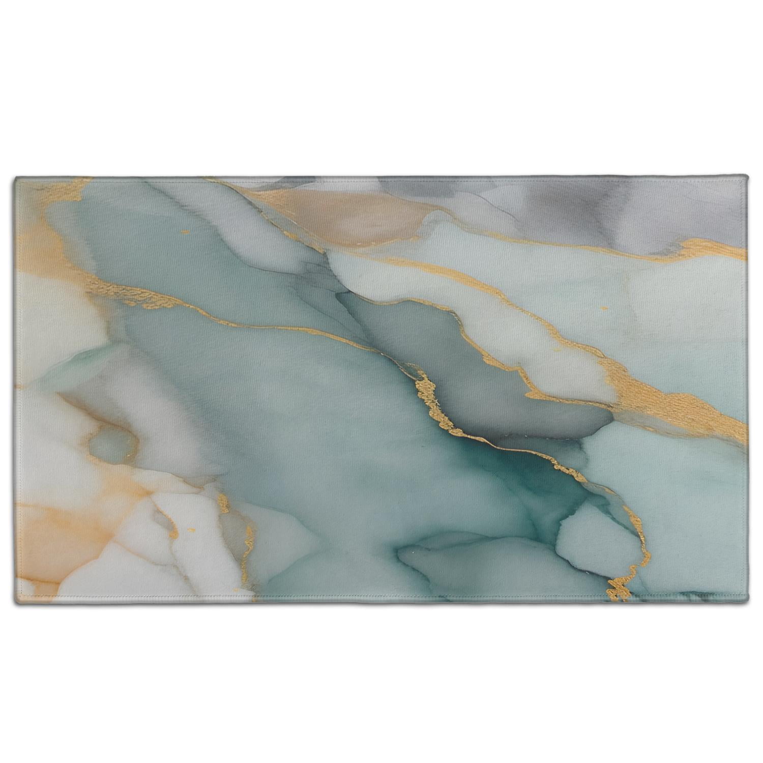 Teal Marble Turquoise Green Doormatss for Kitchen Vintage Rustic ...