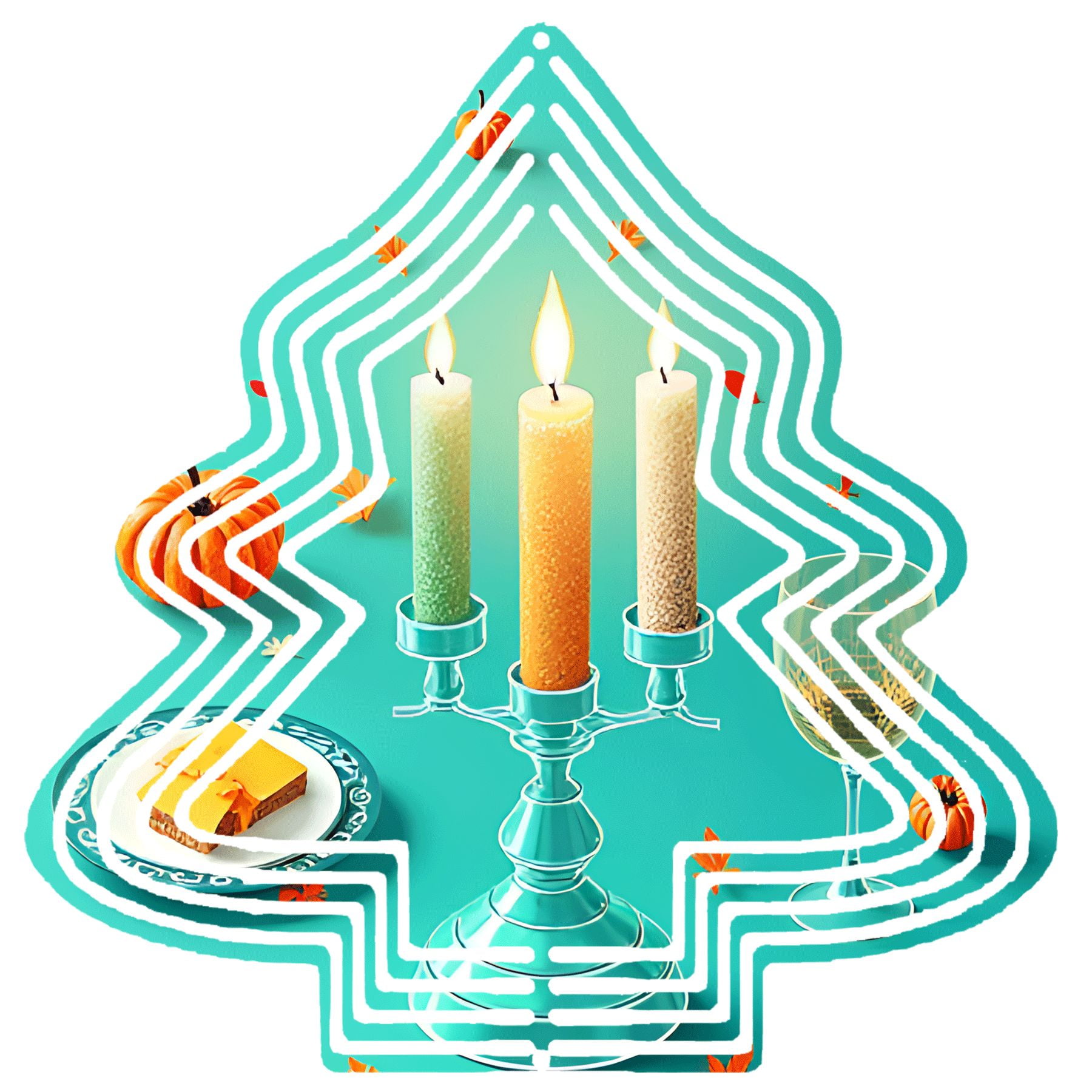 Teal Metal Hanging Christmas Tree Wind Spinner - Festive Garden ...