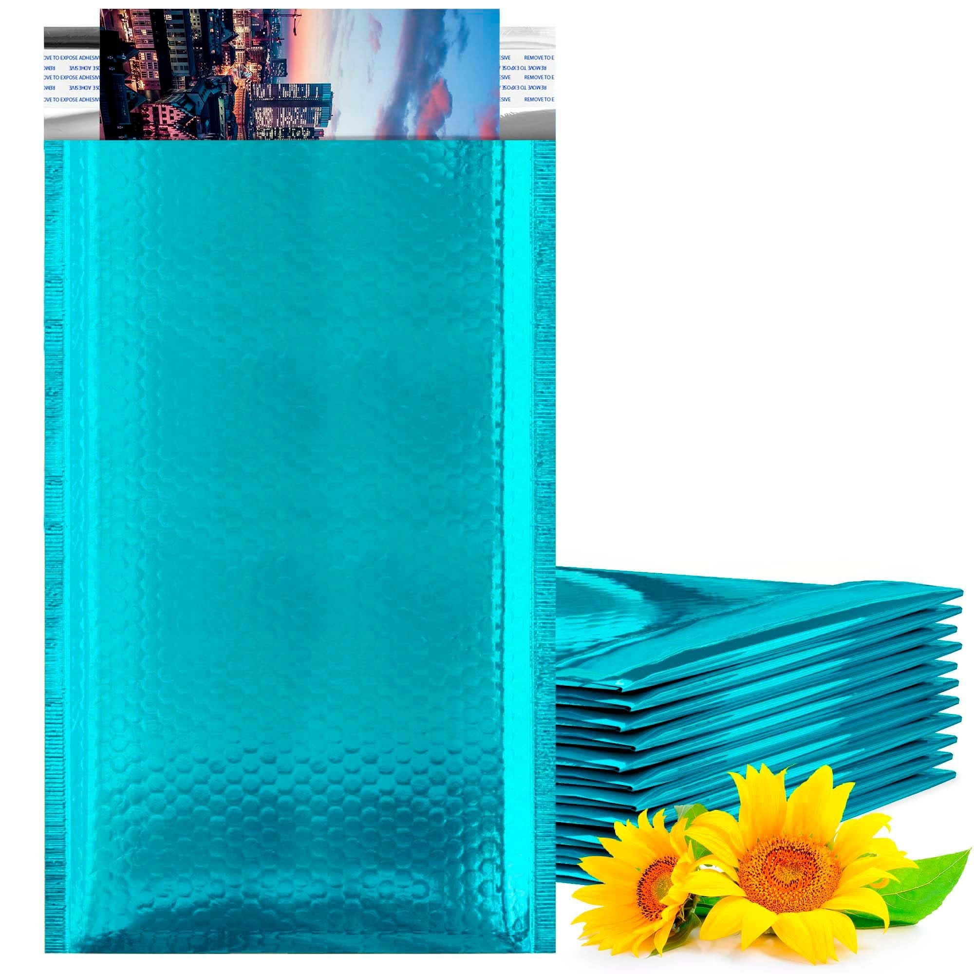 Teal Metallic Bubble Mailers, 5 x 9 Inches. Pack of 250 Bright Metallic ...