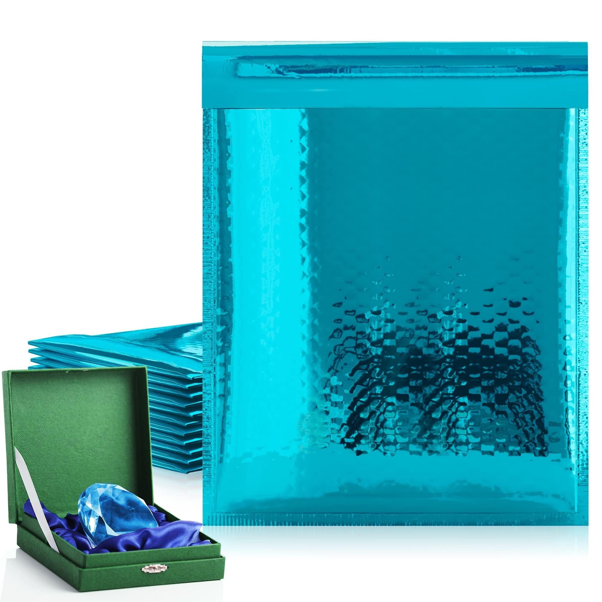 Teal Metallic Bubble Mailers, 6.5 x 9 Inches. 300 Pack Metallic Padded ...