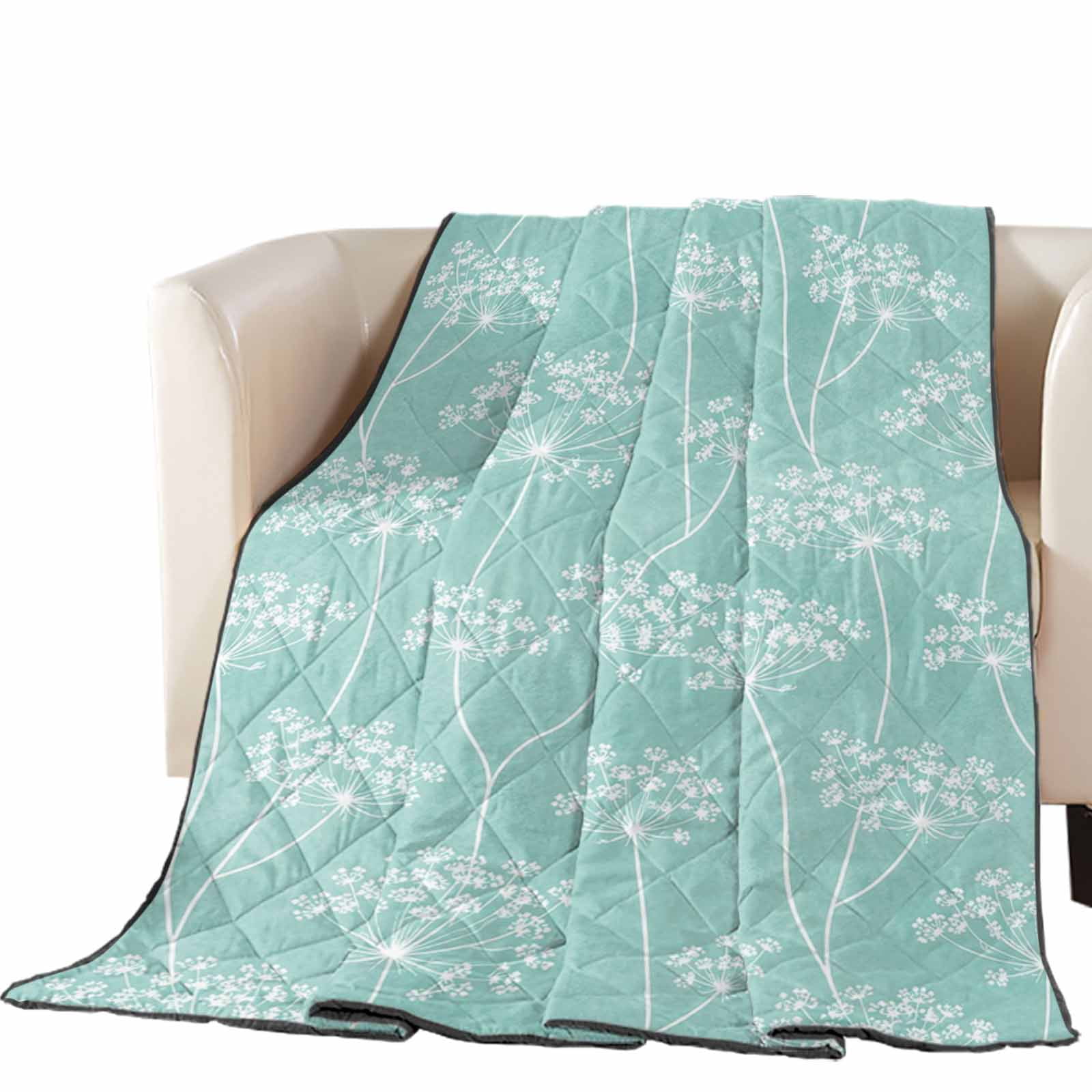 Teal Mint Umbellifer Quilted Comforters Cooling Blanket Oversized King ...