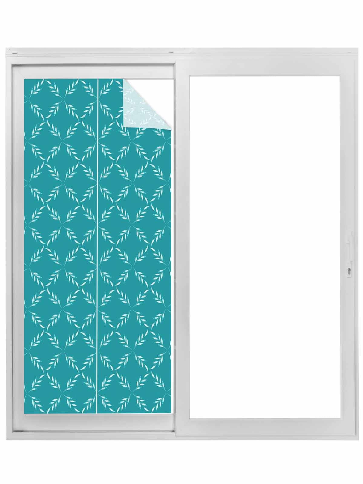 Teal Morocco Window Privacy Film Stained Glass Window Film Decorative ...