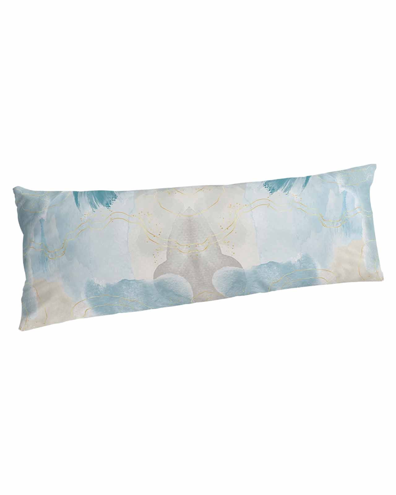 Teal Ombre Marble Body Pillow Covers, Yellow Modern Geometric Abstract ...