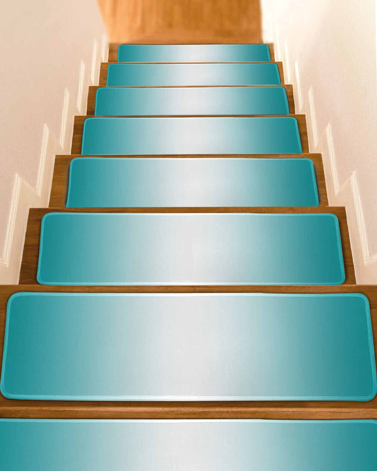 Teal Ombre Stair Treads for Wooden Steps Indoor Runner Rug Carpet ...