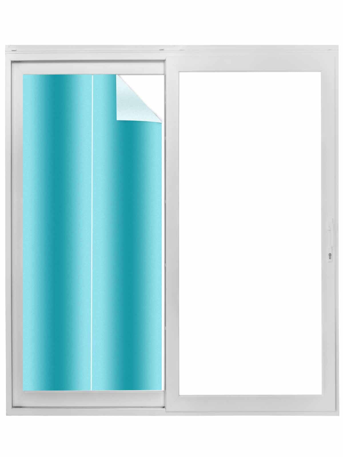Teal Ombre Window Privacy Film, Modern Abstract Art Farmhouse Gradient ...