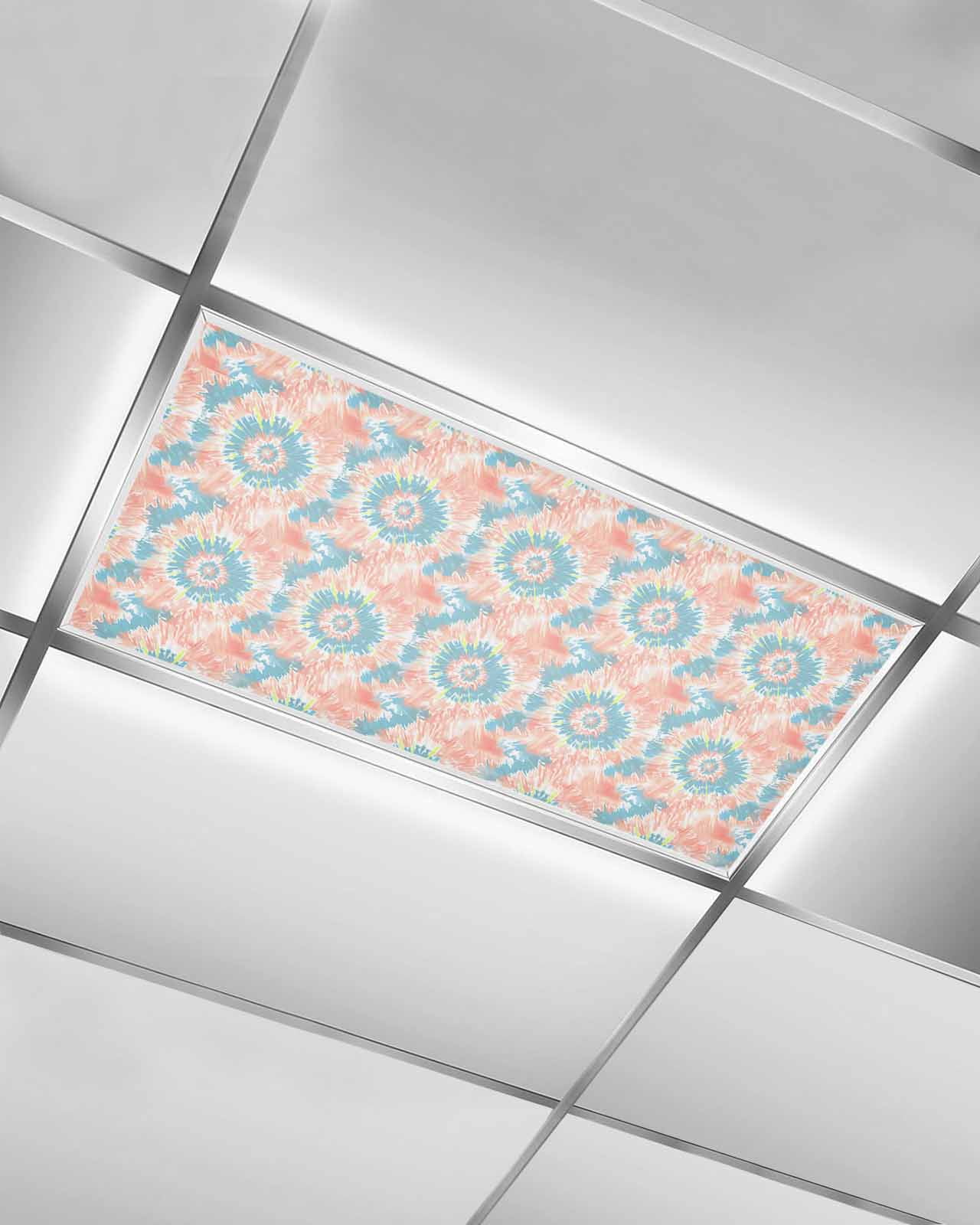 Teal Orange Fluorescent Light Covers for Ceiling Lights 4x2 feet,1 Pack ...
