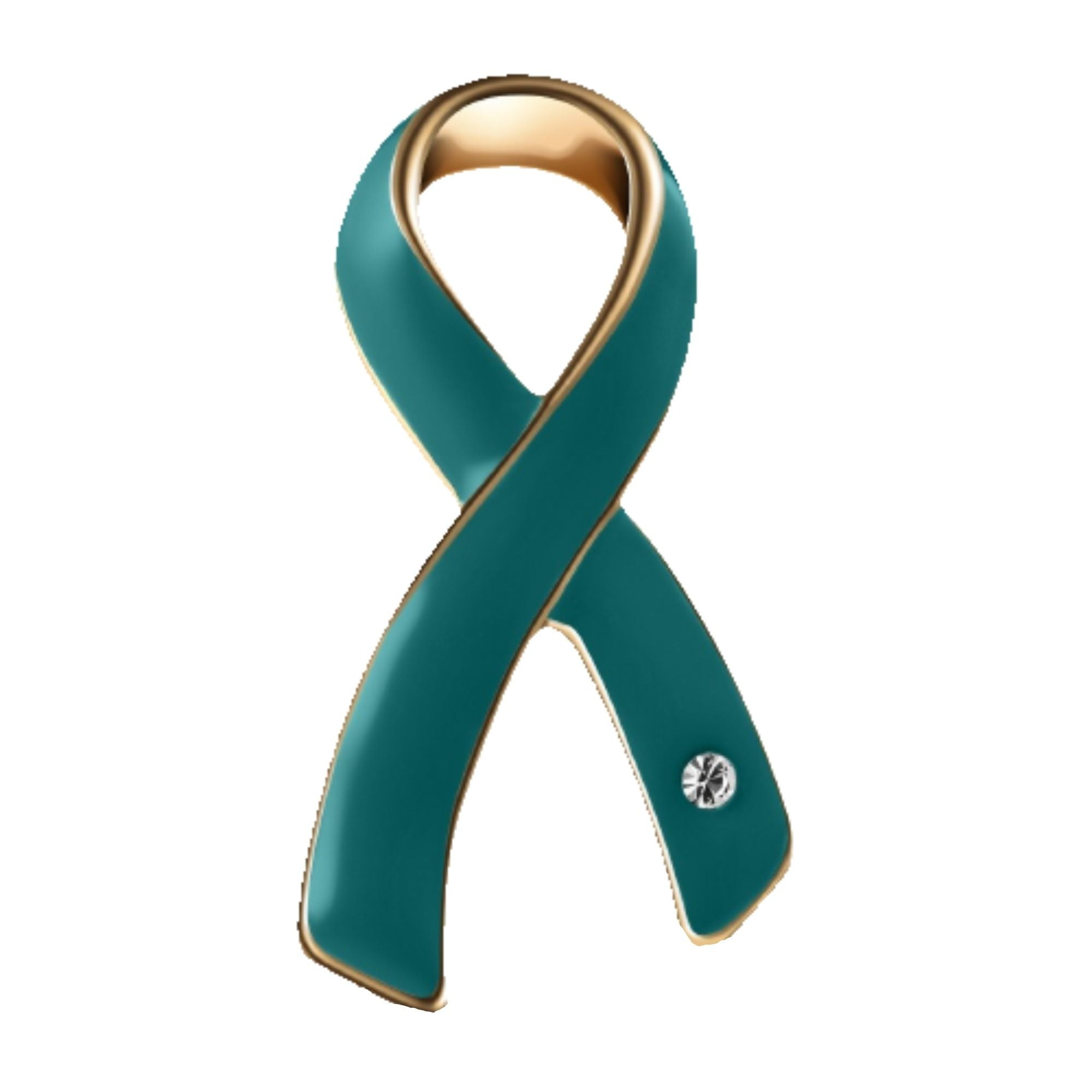 Teal Ovarian Cancer Ribbon Awareness Pins (2 Pins) - Walmart.com