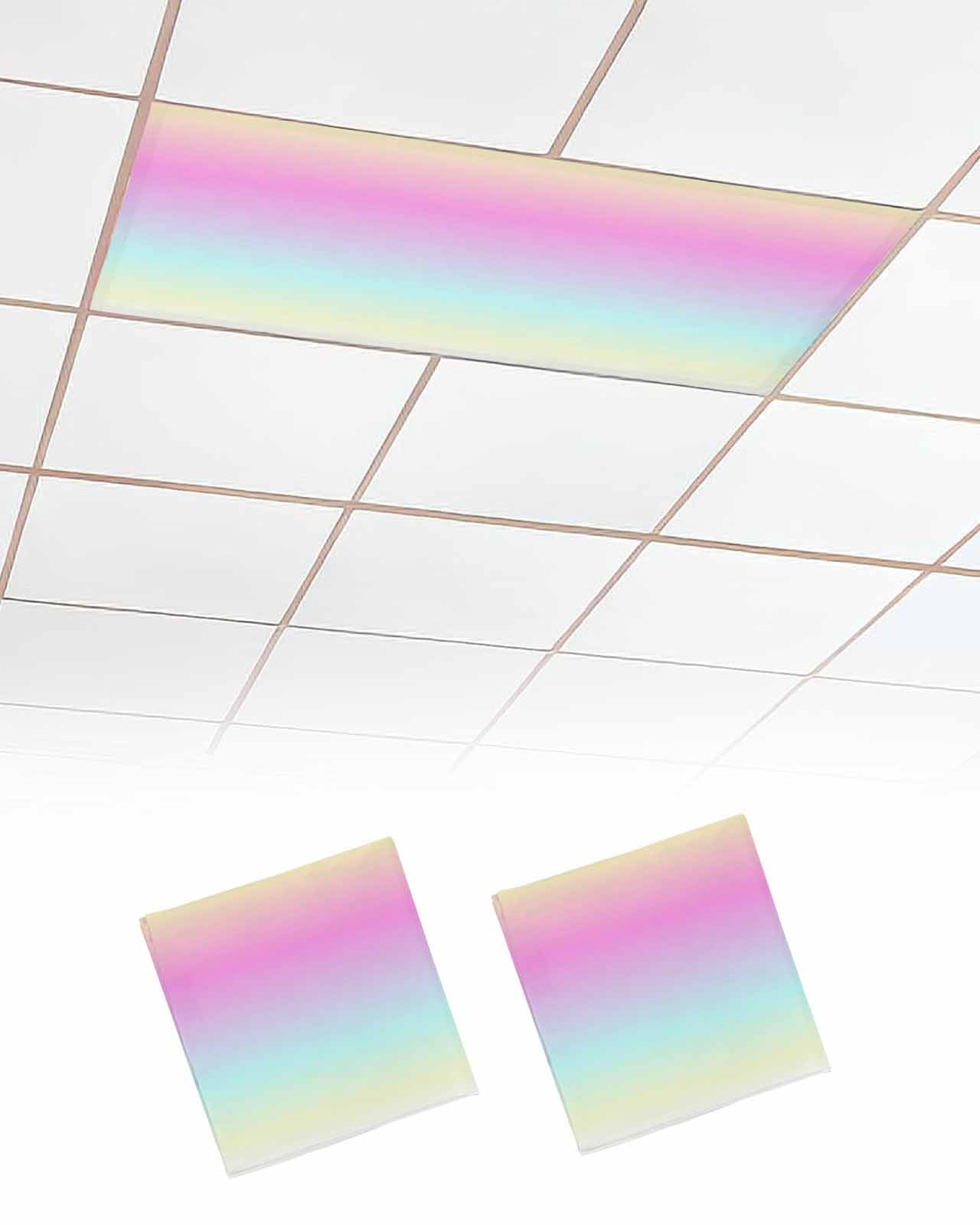 Teal Pink Ombre Fluorescent Light Covers for Ceiling Lights 4x2 feet,2 ...