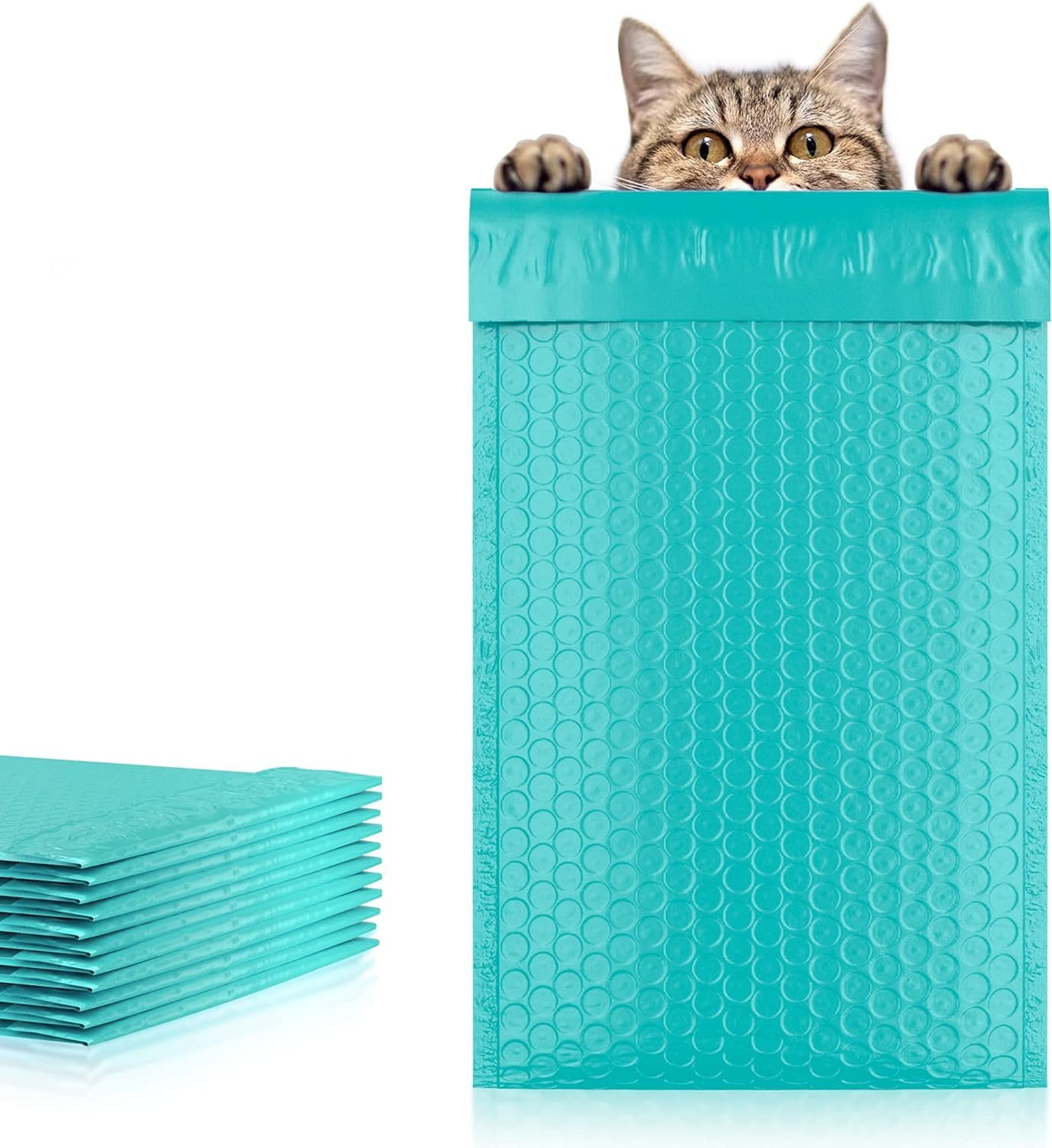 Teal Poly Bubble Mailers Self Seal, 5 x 9 Inch. 25 Pack Bubble ...