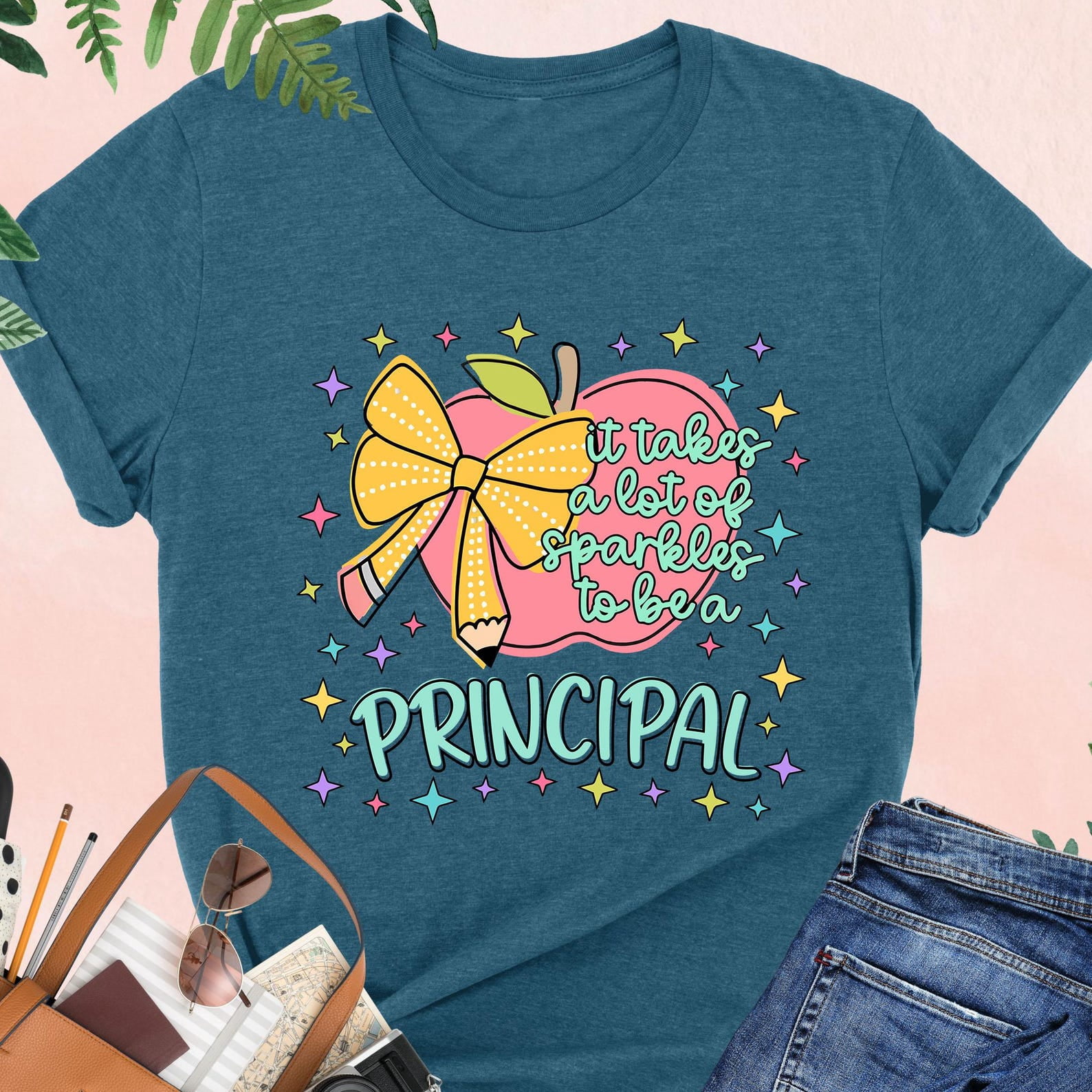Teal Principal Appreciation T-Shirt – Cute School Principal Gift Tee ...
