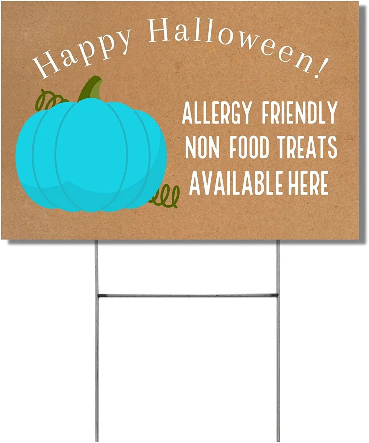 Teal Pumpkin Project Allergy Free Trick or Treating Here Yard Sign 12 x ...