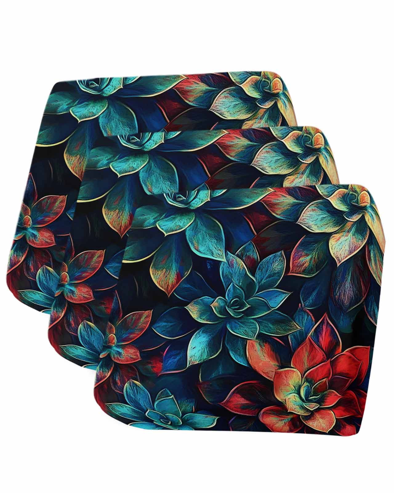 Teal Red Succulent Sofa Couch Cushion Covers Washable, Removable ...