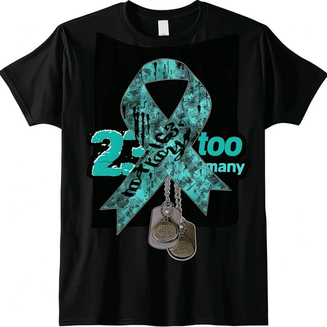 Teal Ribbon & Dog Tags T Shirt 23 is Too Many Vector Illustration ...