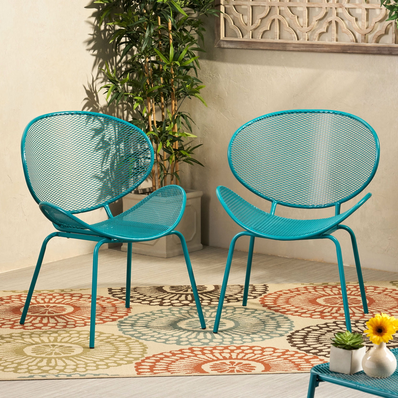 Teal Shell - Design Chair Set, 24.80" Wide | Retro Look and Stable ...