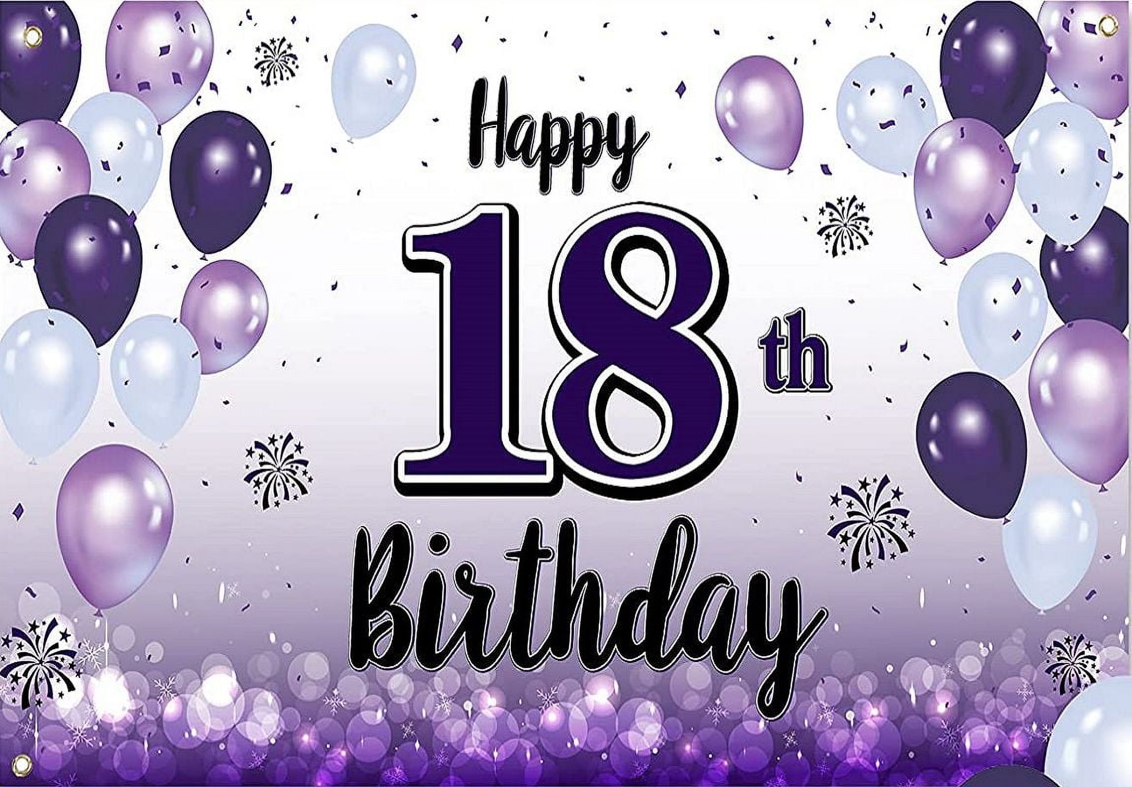 Teal Silver 18th Birthday Photography Backdrop rations Breakfast Blue ...