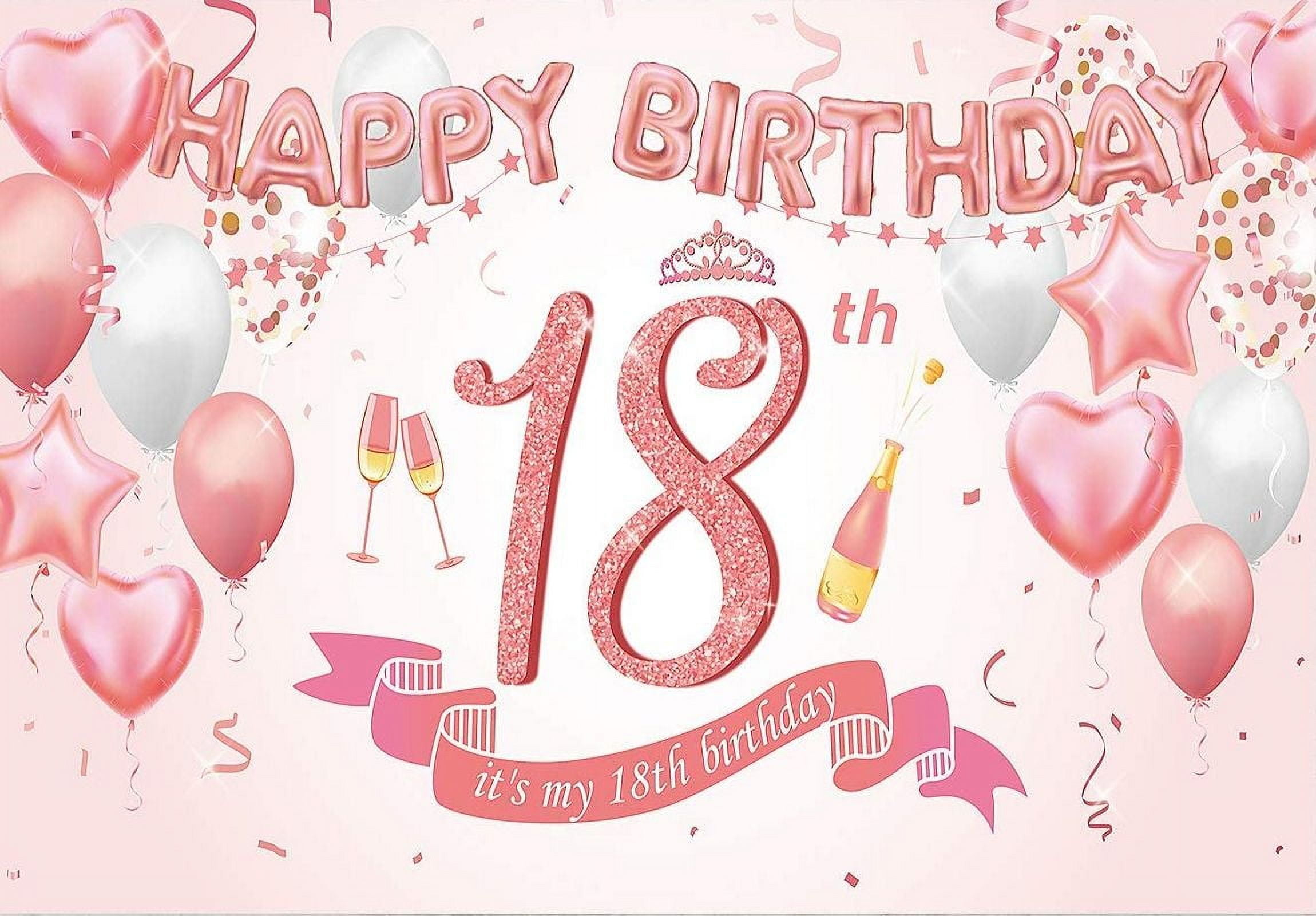 Teal Silver 18th Birthday Photography Backdrop rations Breakfast Blue ...