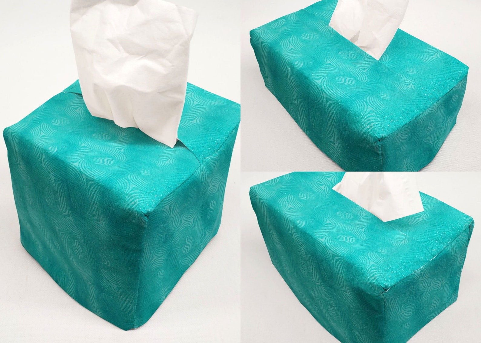 Teal Sparkle Tissue Box Cover by Penny's Needful Things (Tall Rectangle ...