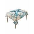 Teal Starfish Coastal Table Cloth, Summer Beach Nautical Retro ...