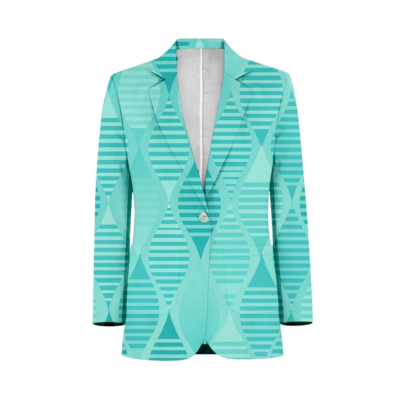 Teal Striped Teardrop Pattern Men's Suit Blazer Casual Party Wear Slim ...